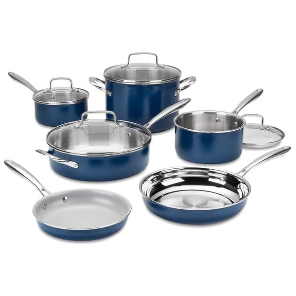 Cuisinart Triple Ply Stainless Steel 10-Piece Cookware Set - 10pc set ...
