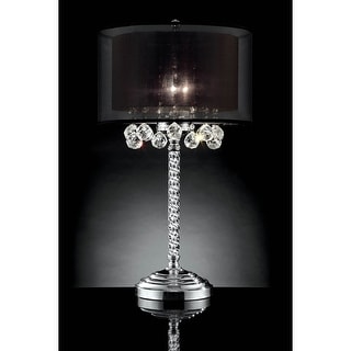 Table Lamp with Twisted Crystal Stand and Hanging Cystal Droplets ...