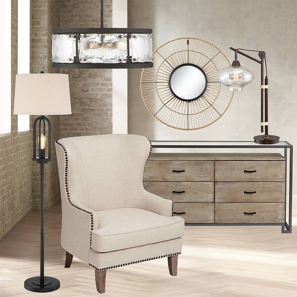 360 Lighting Rustic Floor Lamp Nightlight LED Black Living Room - 1 ...