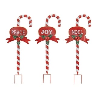 Candy Cane Stake (Set of 3) 33"H Iron - Bed Bath & Beyond - 40945522