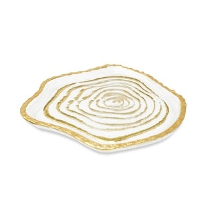 Grained Gold Glass Plates, Set of 4 - Bed Bath & Beyond - 38334481