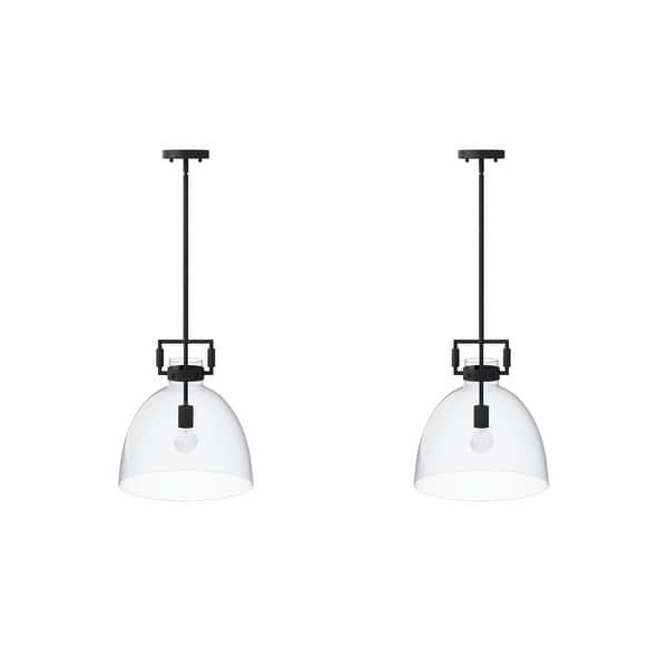 Nathan James Leigh Ceiling Hanging Pendant Light with Oversized Shade ...