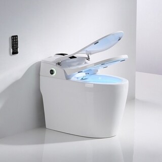 Elongated Toilet with Advanced Bidet Seat, Smart Toilet with ...