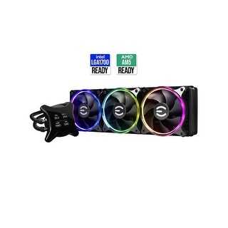 EVGA CLCx 360mm All-In-One LCD CPU Liquid Cooler, 3x 120mm PWM ARGB ...