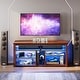 65-inch LED TV Stand with Adjustable Shelves, PS5 Storage, and RGB ...