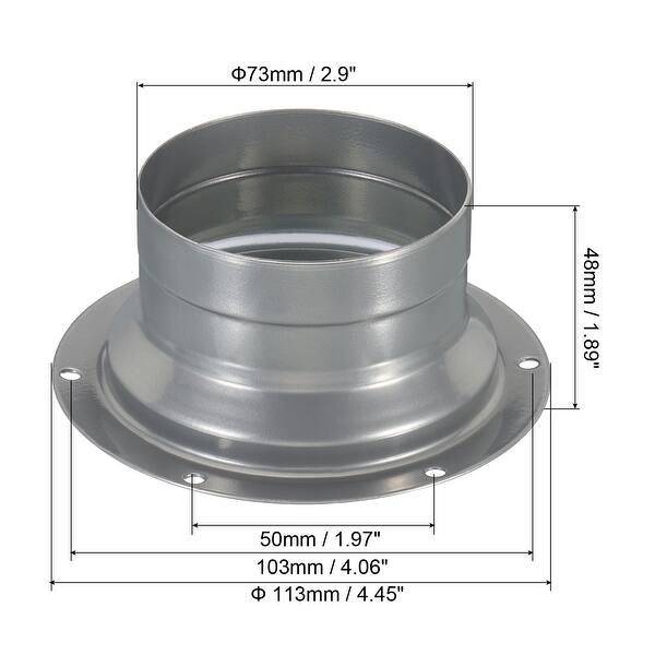 Duct Connector Flange Metal Exhaust Inlet Outlet Duct Mounting Plate ...