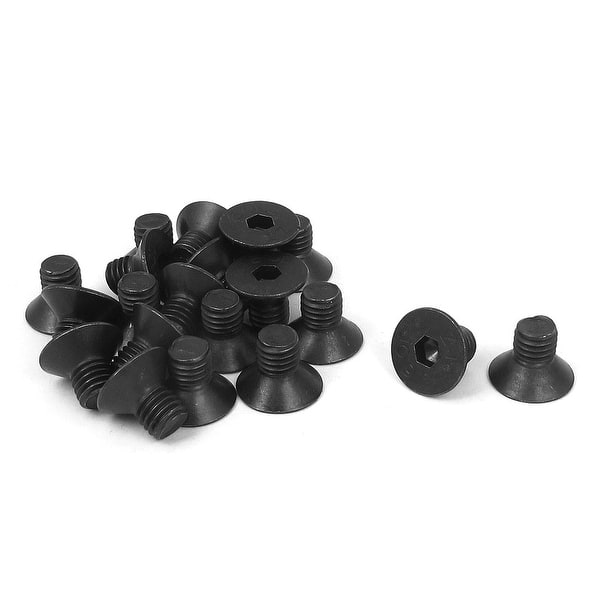 M8 x 12mm Metric Hex Socket Countersunk Flat Head Screw Bolts Black ...