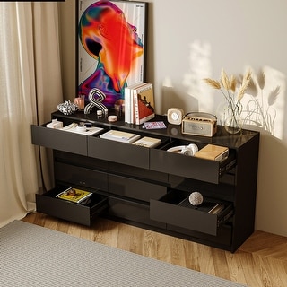 Western Bookshelf Display Bookcases with 12 Drawers Triple Dresser ...