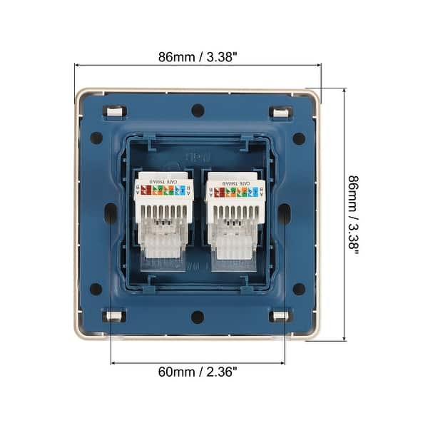 Ethernet Socket Dual Port RJ45 CAT6 Wall Plate Gold Tone for Networking ...