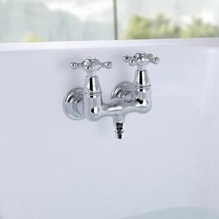 SUMERAIN Wall Mount Tub Faucet Vintage Leg Tub Filler 3-3/8 Inch Center ...