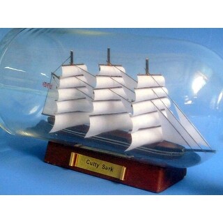 Cutty Sark Model Ship in a Glass Bottle 11" - 11" L x 4" W x 5" H - Bed ...