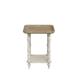 Rustic Farmhouse Cottage Core Accent End Table with Shelf - Bed Bath ...