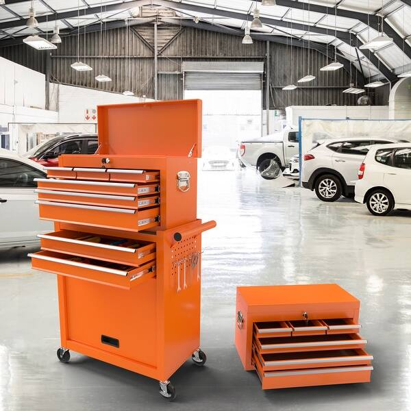 8-Drawer Rolling Tool Chest & Removable Tool Box Organizer with Lock - Bed Bath & Beyond - 37050421