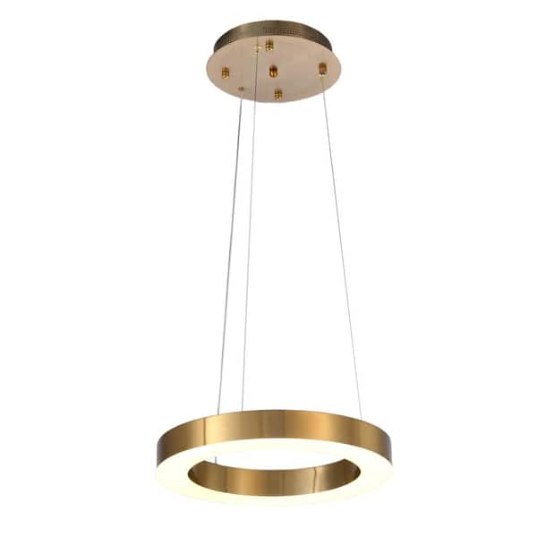 Gold Metal LED Chandelier With White Diffuser - Bed Bath & Beyond ...
