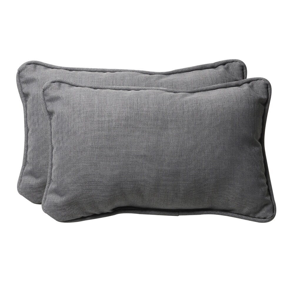 Pillow Perfect Grey Textured Solid Outdoor Toss Pillows (Set of 2 ...