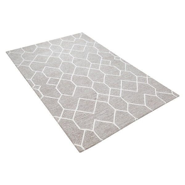 George Towne Living Geo Metro Luxury Handmade Geo Wool Area Rug - Bed ...