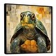 Designart "Cubist Abstraction Of A Turtle Using Olive Green Cd62Bf84 ...