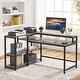 Tribesigns 55/53 inch Reversible L Shaped Computer Desk with Storage ...