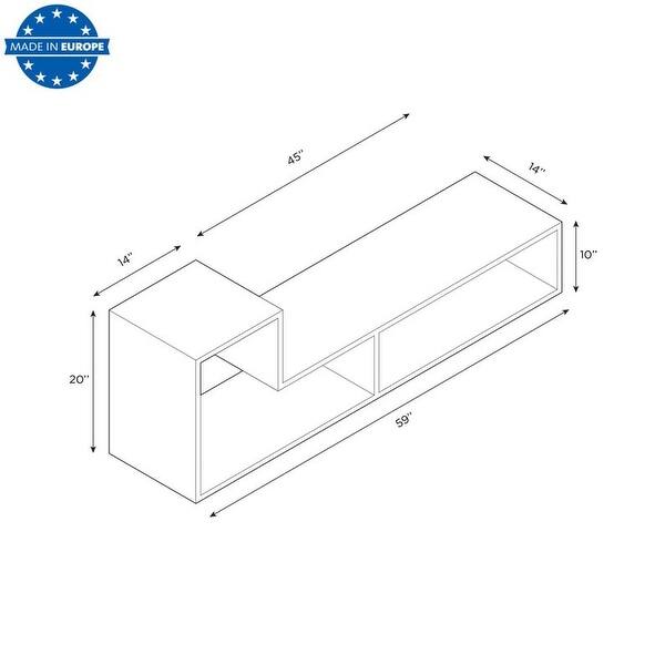 ixir Minimalist Modern L Shape TV Console Table-Book Stand - Bed Bath ...