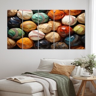 Designart "Baseball Collage I" Sports Multipanel Wall Art Print set ...
