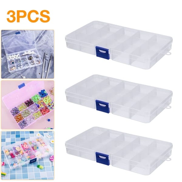 3-Pack Clear Plastic Jewelry Storage Boxes - Bed Bath & Beyond - 39134606