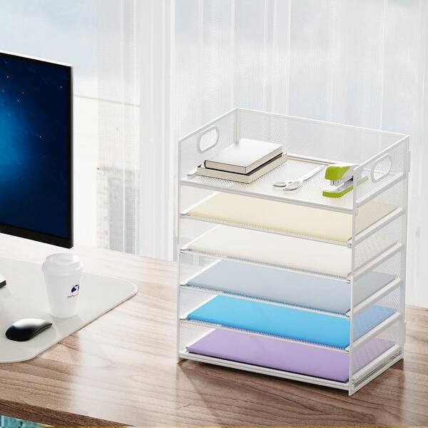 6 Tier Paper Organizer Letter Tray - White - On Sale - Bed Bath ...
