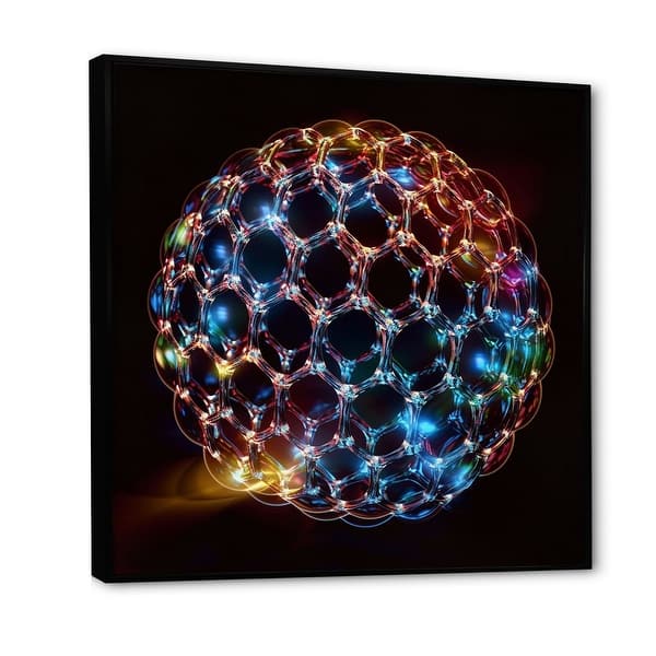Designart "Circulare Gold Infinity Matrix I" Fractals Framed Canvas ...