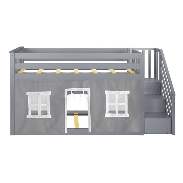 Glyndon twin low loft bed store