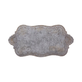 Decorative Metal Tray with Distressed Grey Finish - Bed Bath & Beyond ...