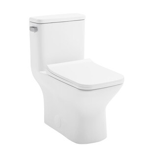 Charme One Piece Square Toilet Left Side Flush, 10" Rough-In 1.28 Gpf ...