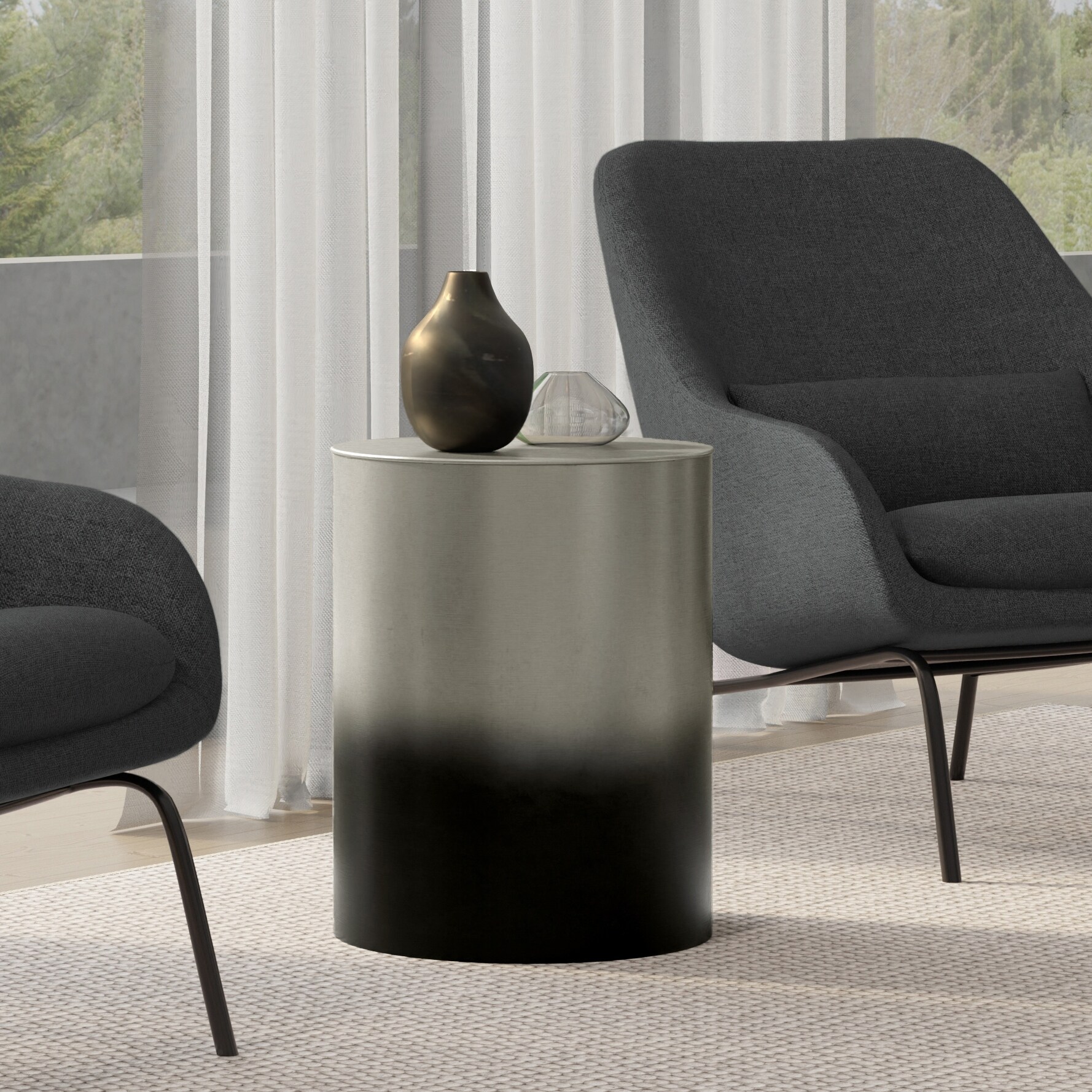 Cylinder accent table store
