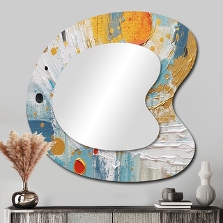 Teal White And Gold Abstract Combat III - Irregular Abstract Shapes ...