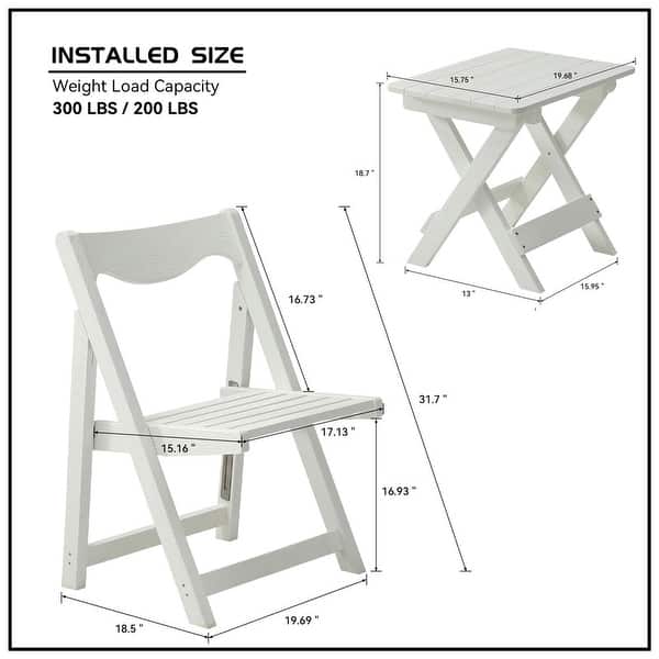 Foldable Small Table and Chair Set with 2 Chairs and Rectangular Table ...