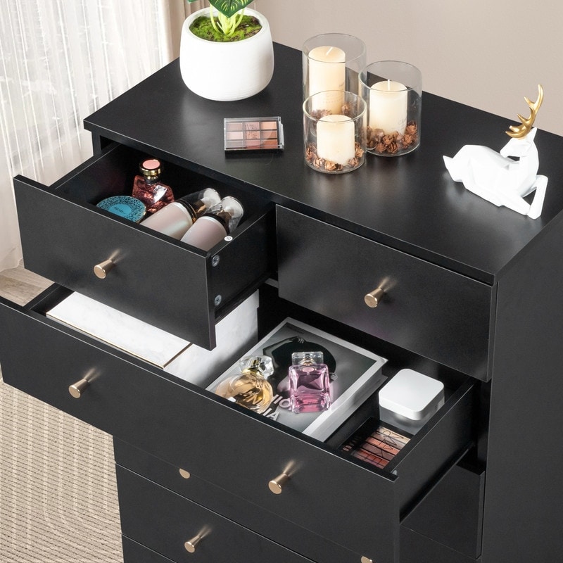 26inch Wide Drawer cabinet 7 drawer Black