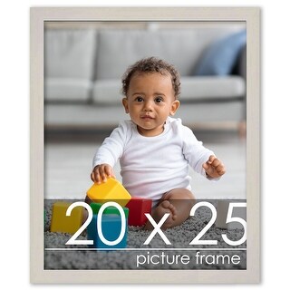 20x25 Traditional White Washed Complete Wood Picture Frame with UV ...