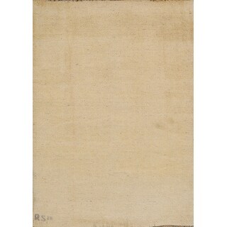 Muted Gold Gabbeh Modern Foyer Rug Hand-Knotted Wool Carpet - 3'0"x 4'0 ...