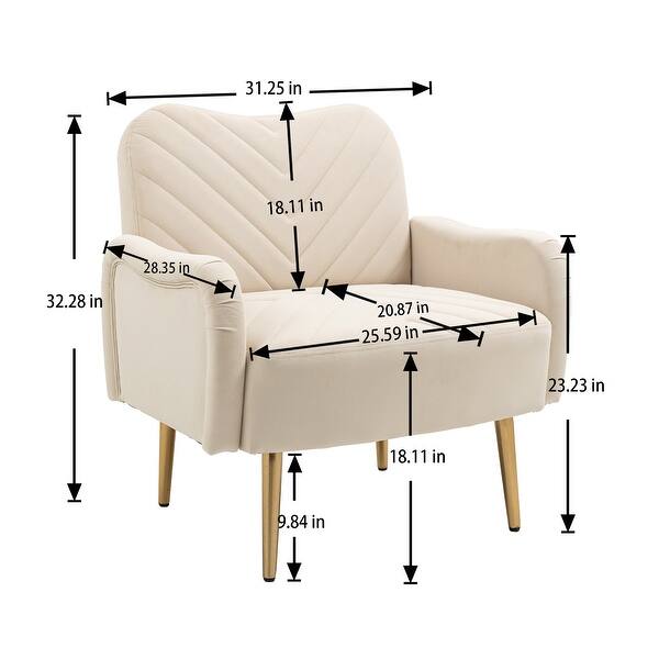 Modern Elegant Velvet Accent Chair, Living Room Chair / Leisure Single ...