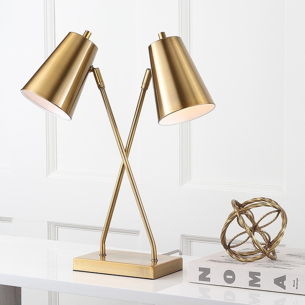 SAFAVIEH Lighting 21-inch Kingsley LED Table Lamp - 10"x10"x20.5" - Bed ...