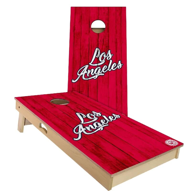 LA Vintage Baseball Outdoor Cornhole Board Set - Overstock - 33205309