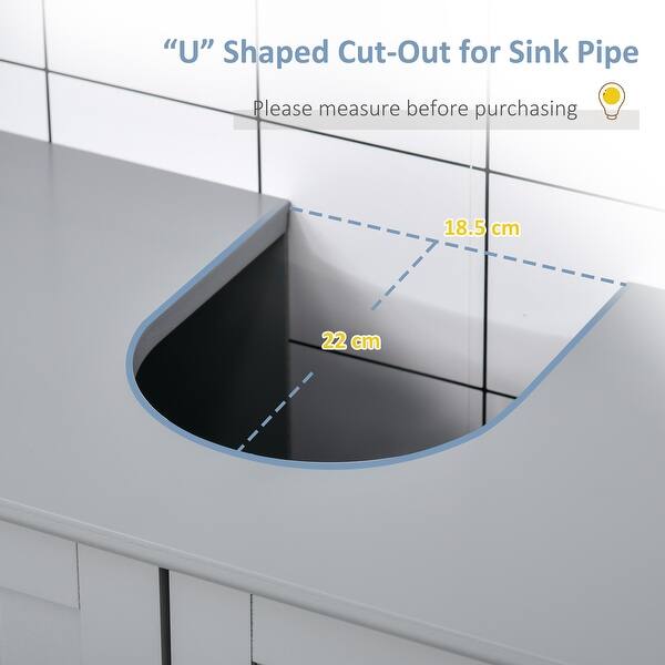 Bathroom Vanity Base with U-shape Cut-Out and Adjustable Shelf - Bed ...