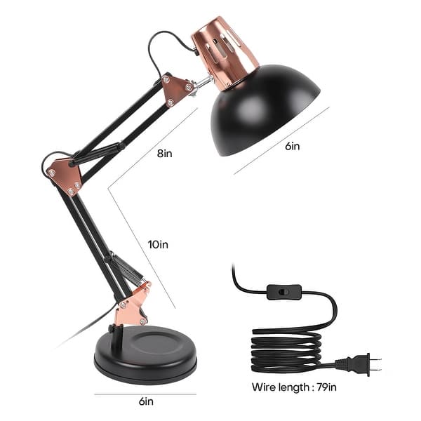 Spring Balanced Swing Arm Desk Lamp Adjustable Metal Table Lamp - Bed ...