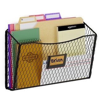 Wall35 Felic Chicken Wire Basket for Hanging File Folders Black Desk ...