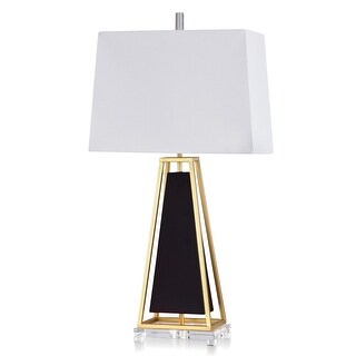 Gemma - Incased Trapezoid Design Table Lamp In Clear Acrylic - Gold ...