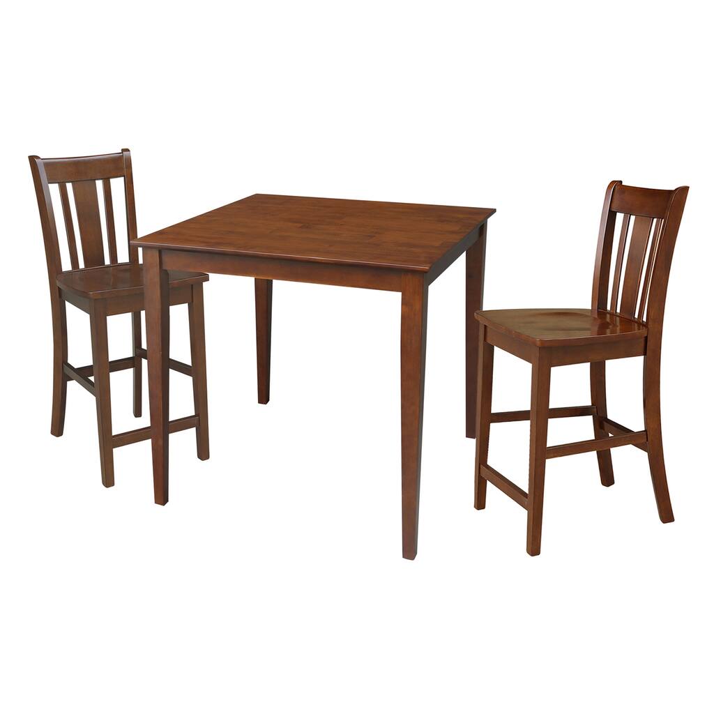 36" x 36" Counter Height Dining Table With 2 Counterheight Stools ...