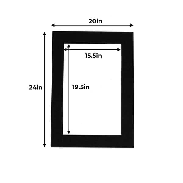 20x24 Mat for 16x20 Photo - Black with Black Core Matboard for Frames ...