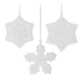 Ornate White Snowflake Ornament (Set of 12) - Bed Bath & Beyond - 40831631