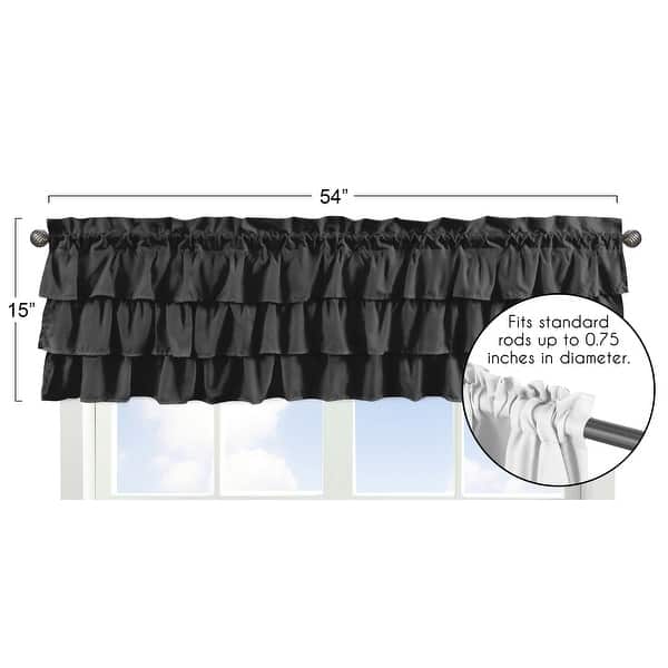 Black Window Curtain Valance - Solid Color for Woodland Rustic ...