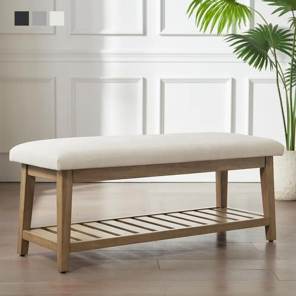 Entryway Shoe Bench Upholstered Bench for Living Room, Bedrooms - On ...