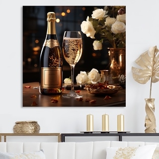 Designart "Classic Elegance III" Wine & Champagne Wall Art - Bed Bath ...