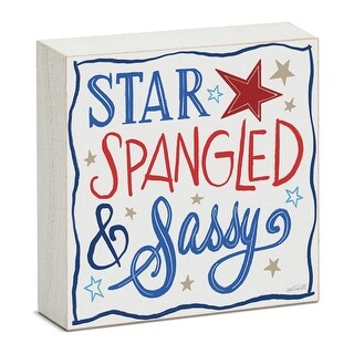 Star Spangled Artistic Freestanding Solid Wood Block Sign Made in the ...